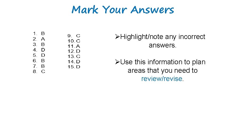 Starter SelfReport Describe the words on the cards