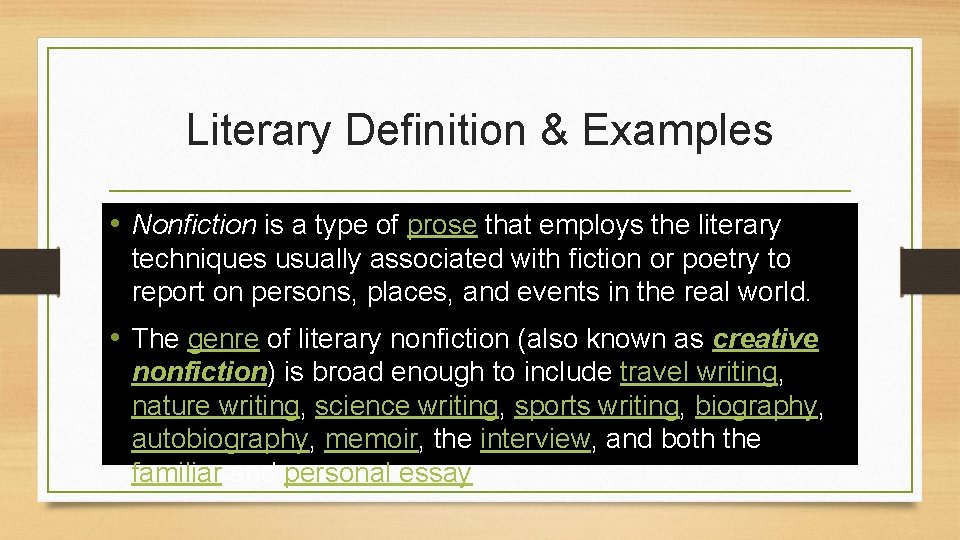 Nonfiction ENGLISH 10 PRESENTATION BY MS MEYER Look