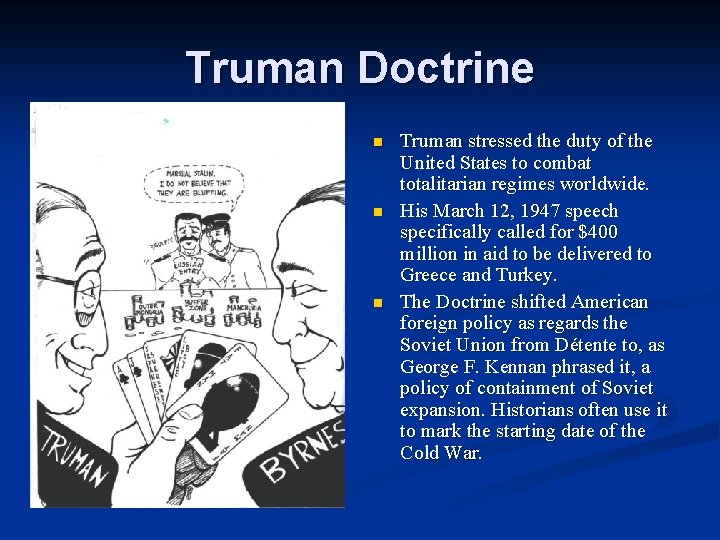 Origins of the Cold War and Containment Winston