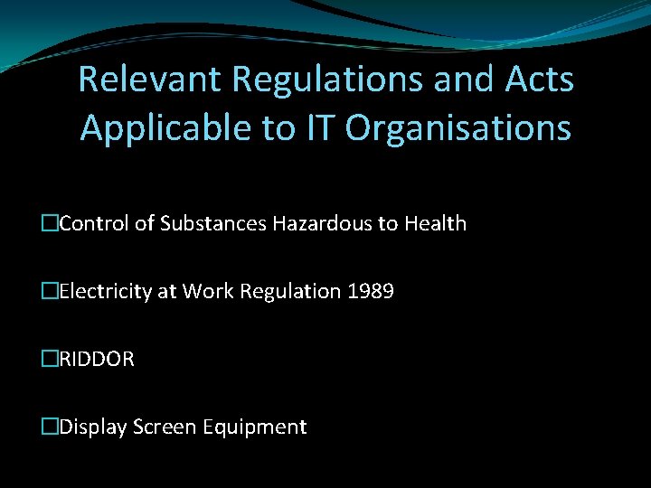 Health and Safety Law IT Organisations Ben Strange