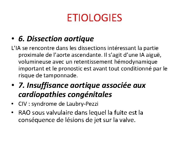 INSUFFISANCE AORTIQUE Pr Benmerzouga Cardiologie 4me anne mdecine
