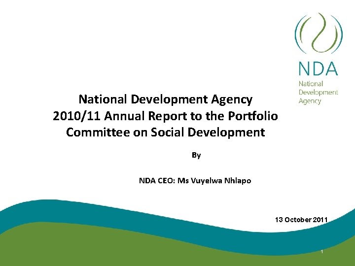National Development Agency 201011 Annual Report to the