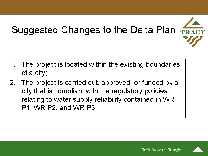 Presentation to the Delta Stewardship Council May 12