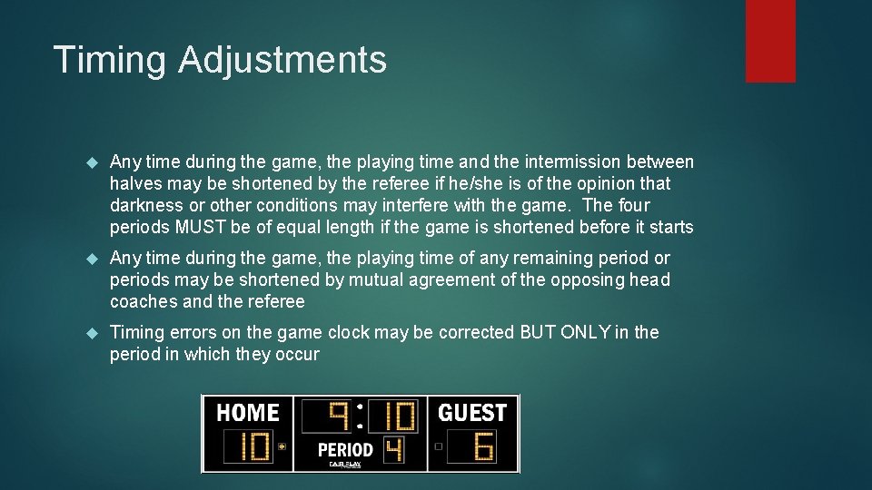 Rule 3 Periods Time Factors and Substitutions ED