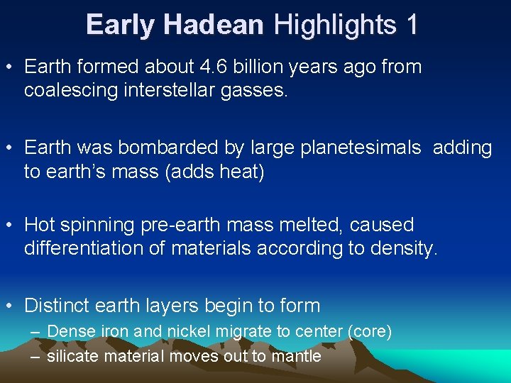 The Precambrian Record Key Events of Precambrian time