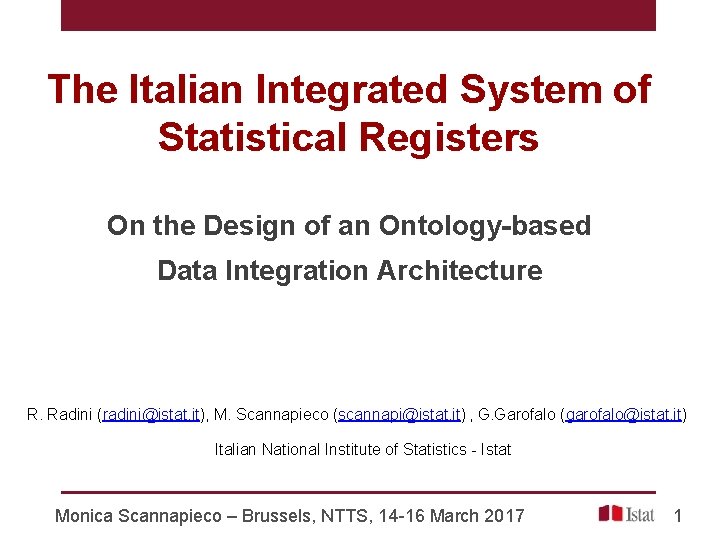 The Italian Integrated System of Statistical Registers On