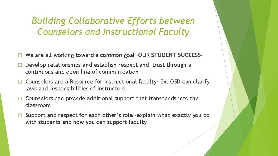 Better Together CATEGORICAL COUNSELORS WORKING WITH INSTRUCTIONAL FACULTY