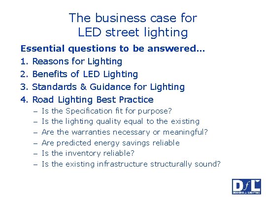 The Business Case for LED Lighting Alistair Scott