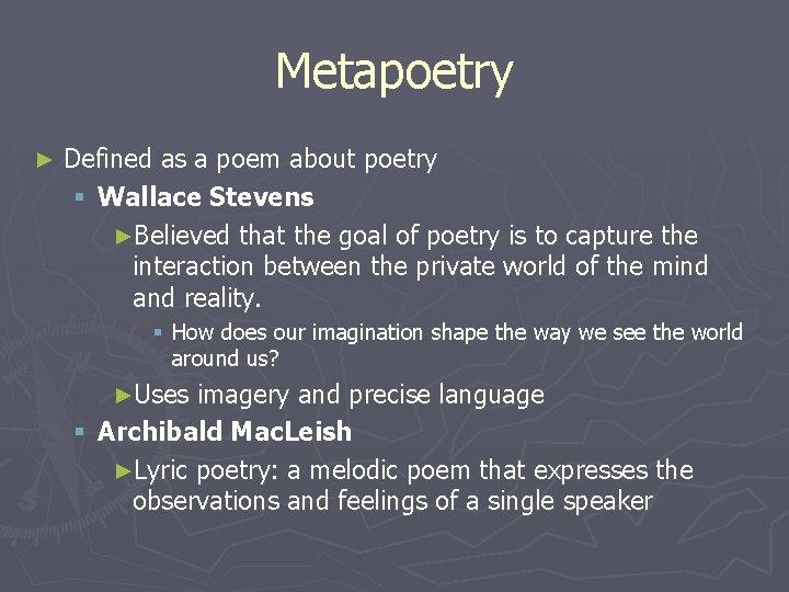 Modern and Post Modern Poetry Characteristics of Modern