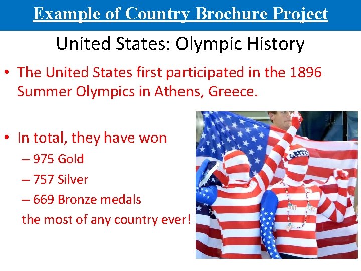Example of Country Brochure Project United States Basics