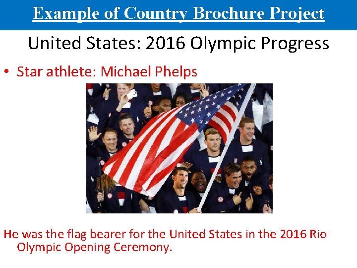 Example of Country Brochure Project United States Basics