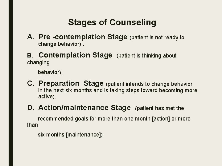 COUNSELING IN CLINICAL SETTING Dr Syed Irfan Karim