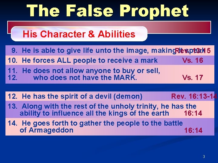 1 The False Prophet His Character Abilities 1