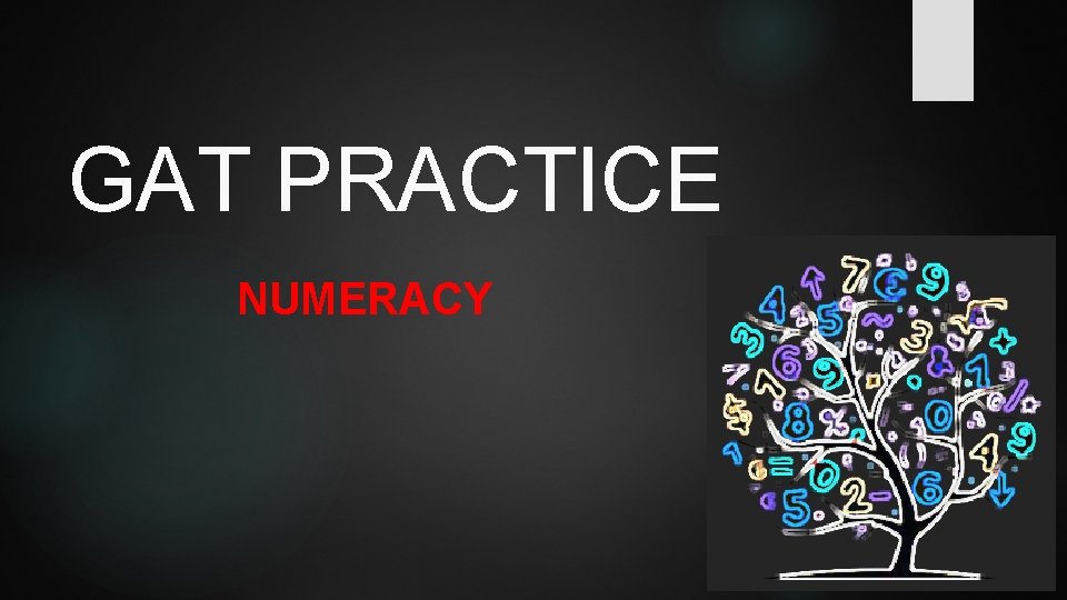 GAT PRACTICE NUMERACY Prompts 1 Understand the problem