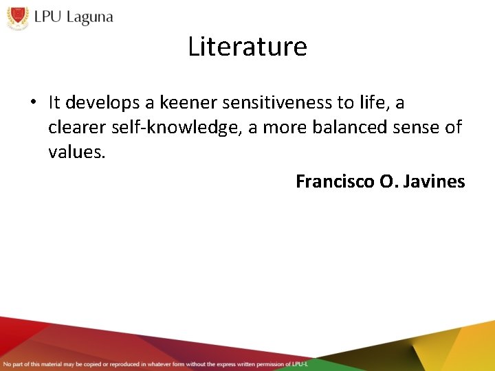 LITERATURE Definition and Importance Prepared by Maria Stella