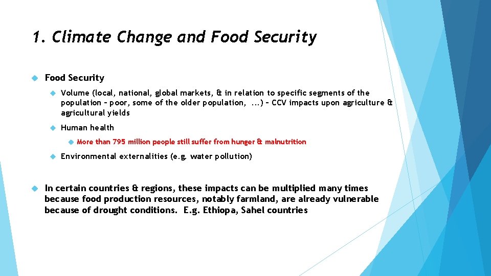Climate Change and Global Food Security in the