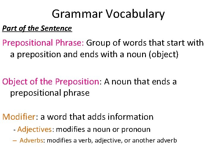 Grammar Lesson 4 Prepositions and Prepositional Phrases Grammar