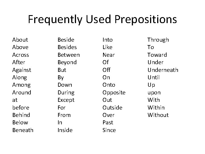 Grammar Lesson 4 Prepositions and Prepositional Phrases Grammar