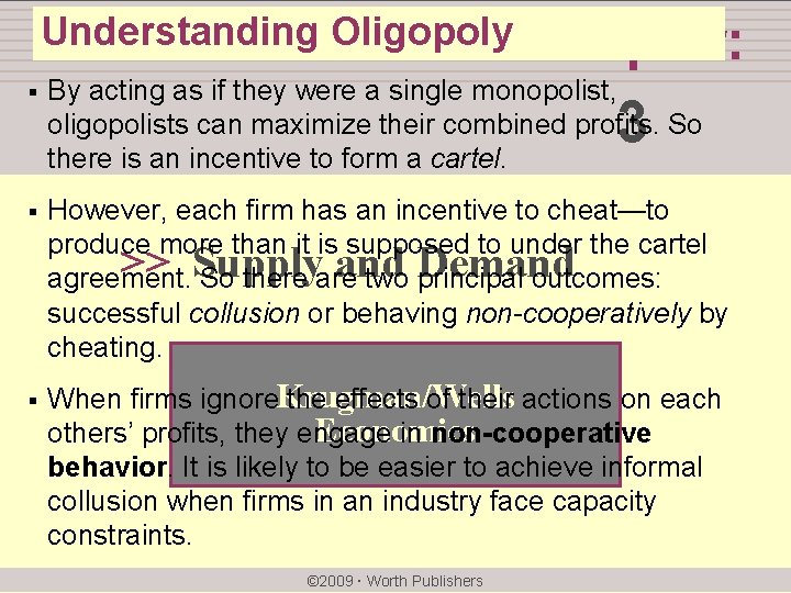 chapter 15 Oligopoly KrugmanWells Economics 2009 Worth Publishers