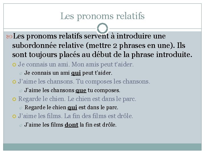 Les pronoms POSSESSIF ET RELATIF Quest ce quun