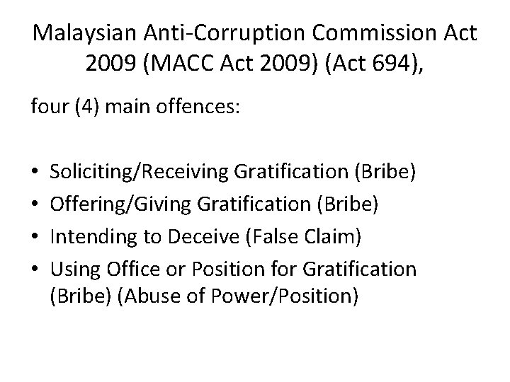 CORRUPTION Business Law and Ethics WHAT IS BRIBERY