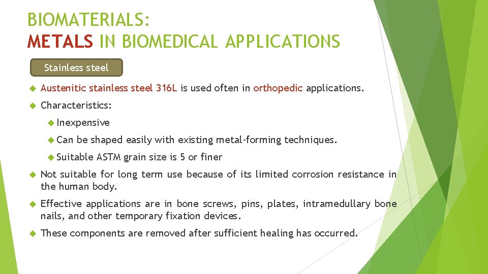 MATERIAL ENGINEERING PTT 110 BIOLOGICAL MATERIALS AND BIOMATERIALS