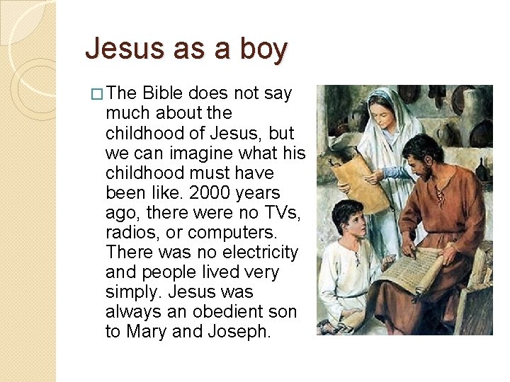 Jesus Grows Up Chapter 12 Jesus is Presented