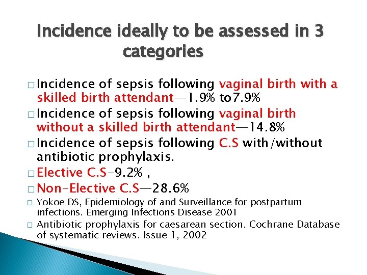 Puerperal Sepsis Contributed by Dr Suman Gupta Globally