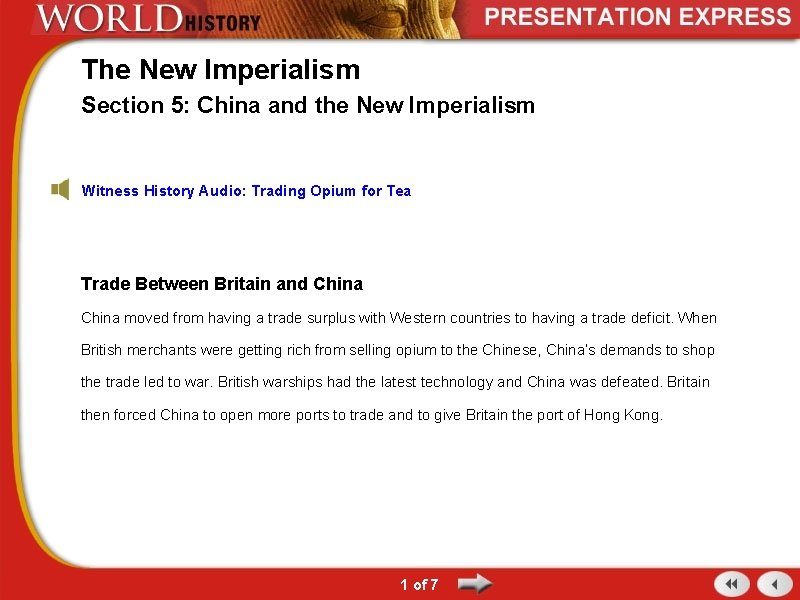 The New Imperialism Section 5 China and the