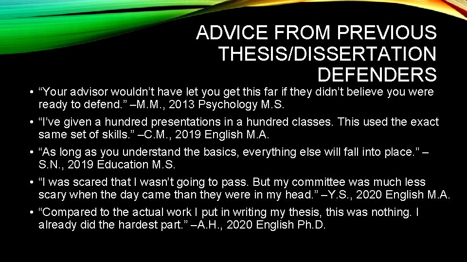 DEFENDING AND SUBMITTING YOUR THESIS WORKSHOP Guide for