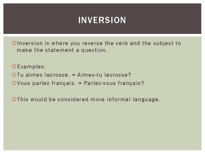 LES QUESTIONS EN FRANAIS LES QUESTIONS THERE ARE