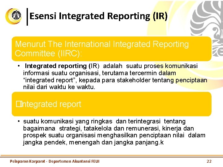 14 Pelaporan Berkelanjutan dan Pelaporan Terintegrasi Pelaporan Korporat