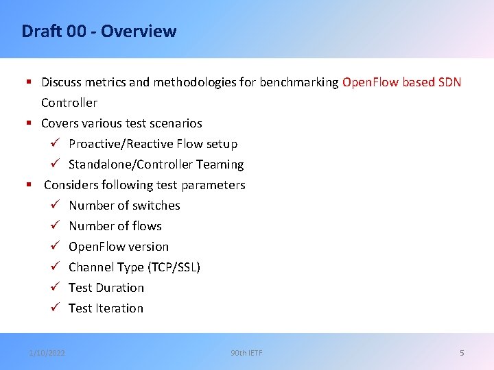 Software Defined Networking DN Benchmarking Methodology for SDN