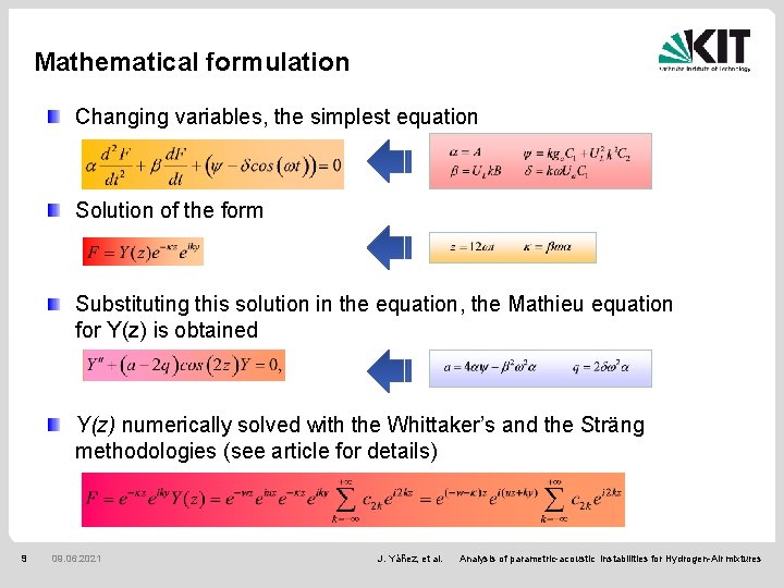 ANALYSIS OF THE PARAMETRICACOUSTIC INSTABILITY FOR SAFETY ASSESSMENT