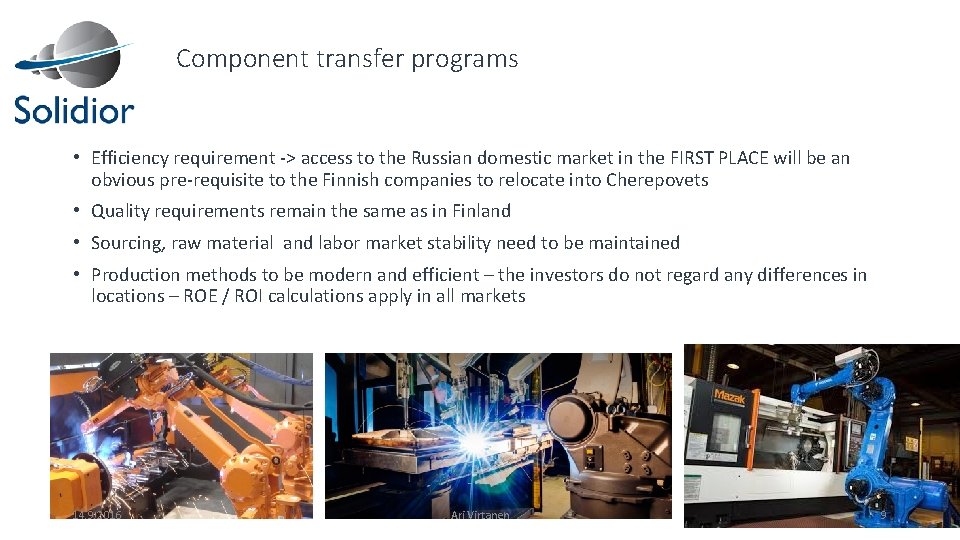 Mechanical component production in Cherepovets objectives and possibilities