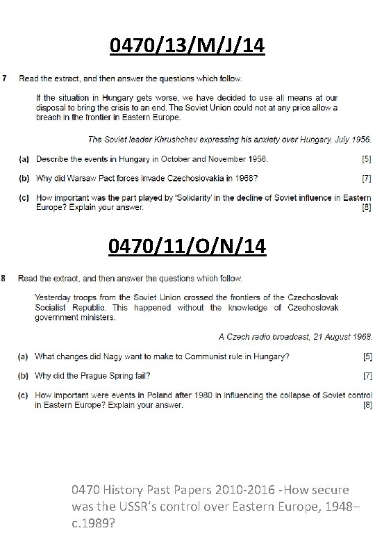 Past Paper Compilation How secure was the USSRs