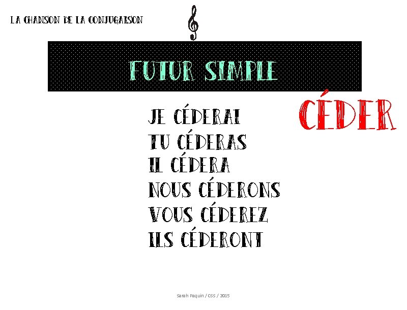 La chanson de la conjugaison Futur simple prendre