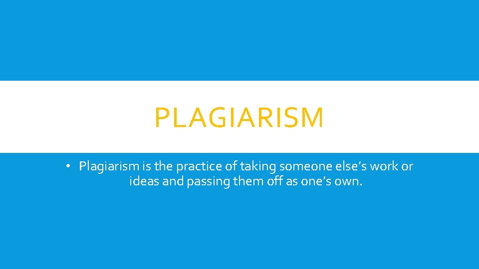 PLAGIARISM LESSON This was a 5 7 minute