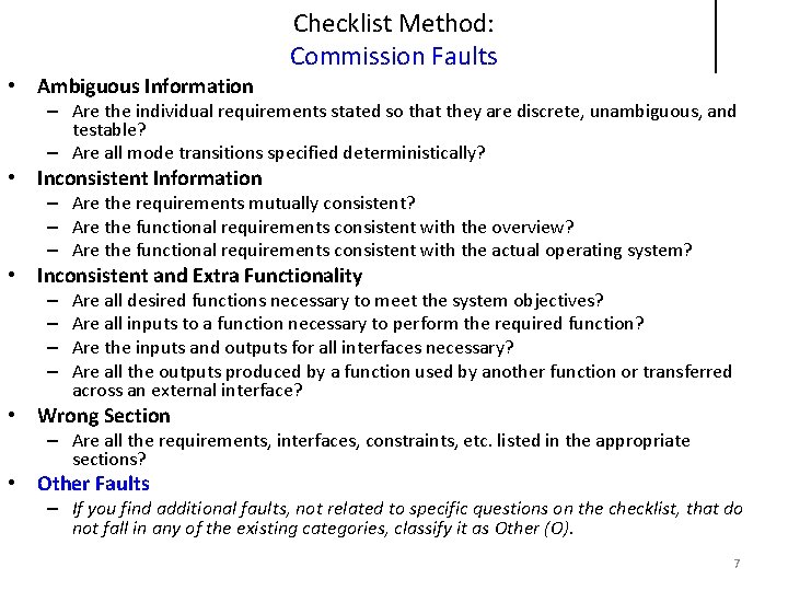 Training 1 Inspecting SRS using Fault Checklist Method