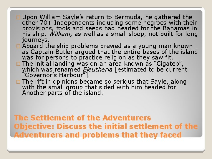 BGCSE History Theme II European Settlement and Rivalry