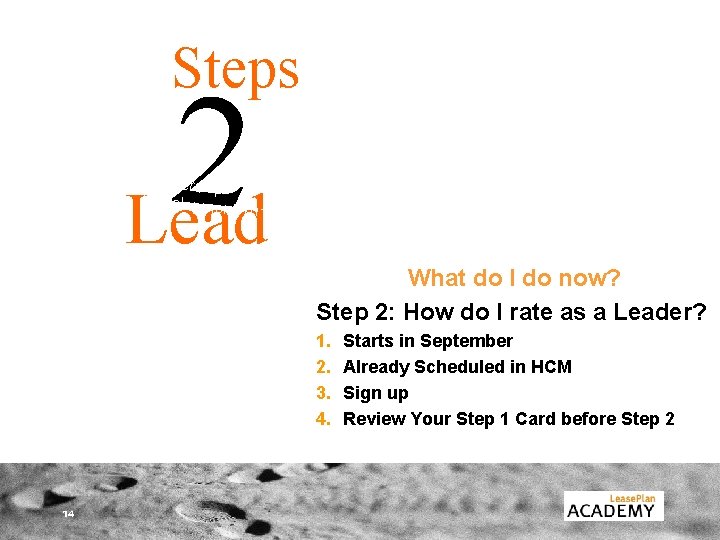 Steps 2 Leadership Developme nt 101 Step 1