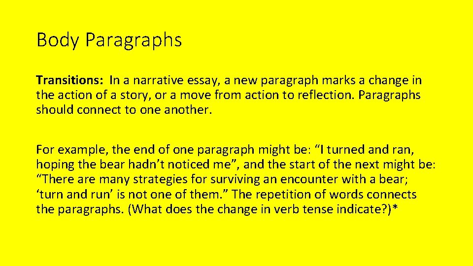 Personal Narrative Narration is just telling a story