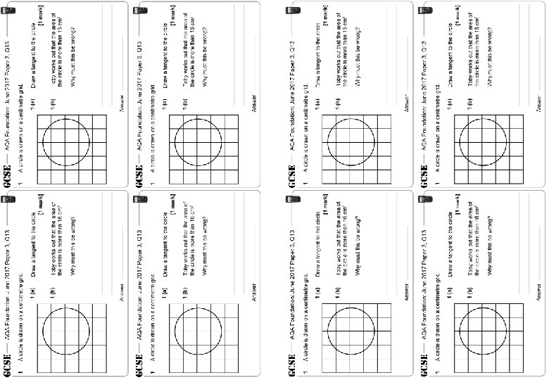 Circle Area Circumference Foundation GCSE Questions AQA These