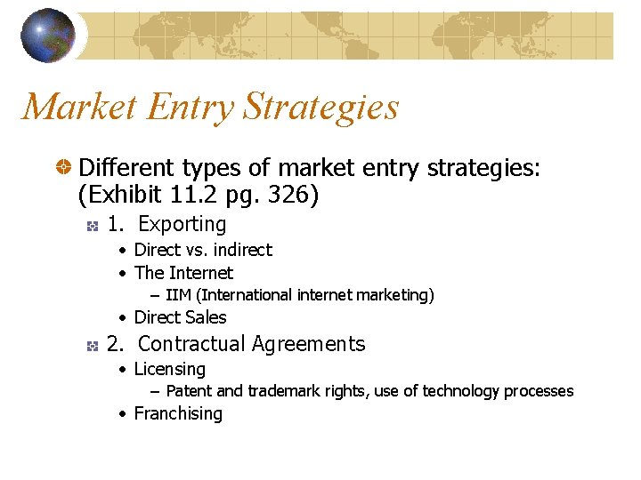 Planning Organization Chapter 11 Global Marketing Management Different