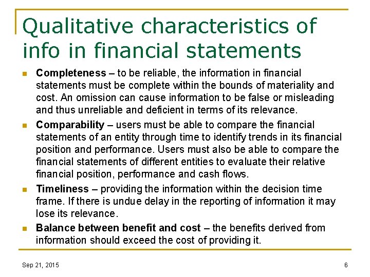Accounting Basics Lecture 1 Concepts and principles Contents