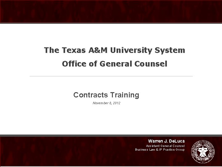 The Texas AM University System Office of General