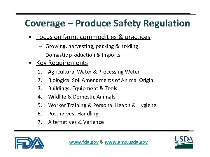 North American Agricultural Marketing Officials Food Safety Modernization
