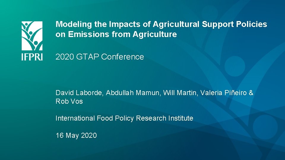 Modeling the Impacts of Agricultural Support Policies on