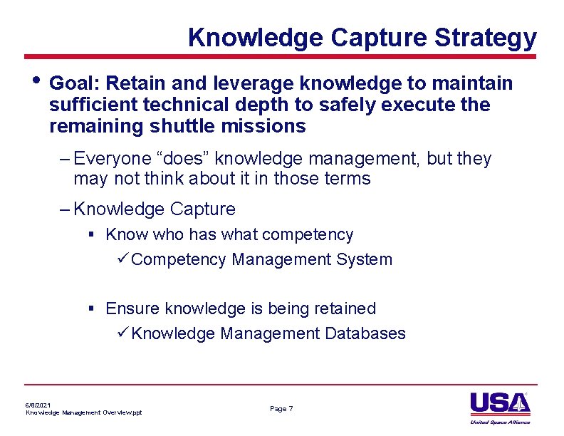 Retaining Critical Skills Knowledge at the end of