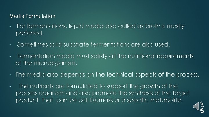 BSC C 505 C Unit II Fermentation media